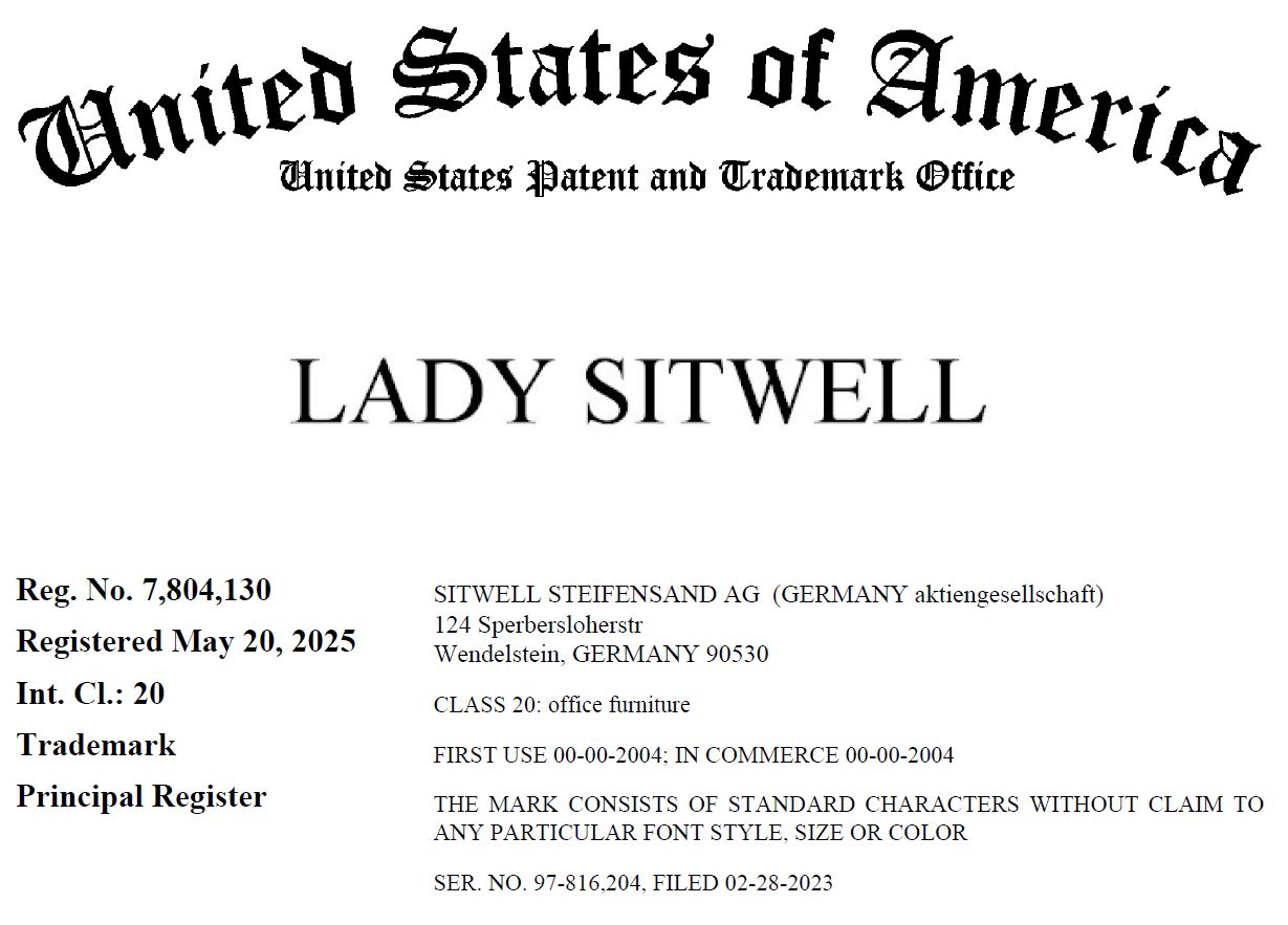 LADY SITWELL - The world´s first office chiar for women